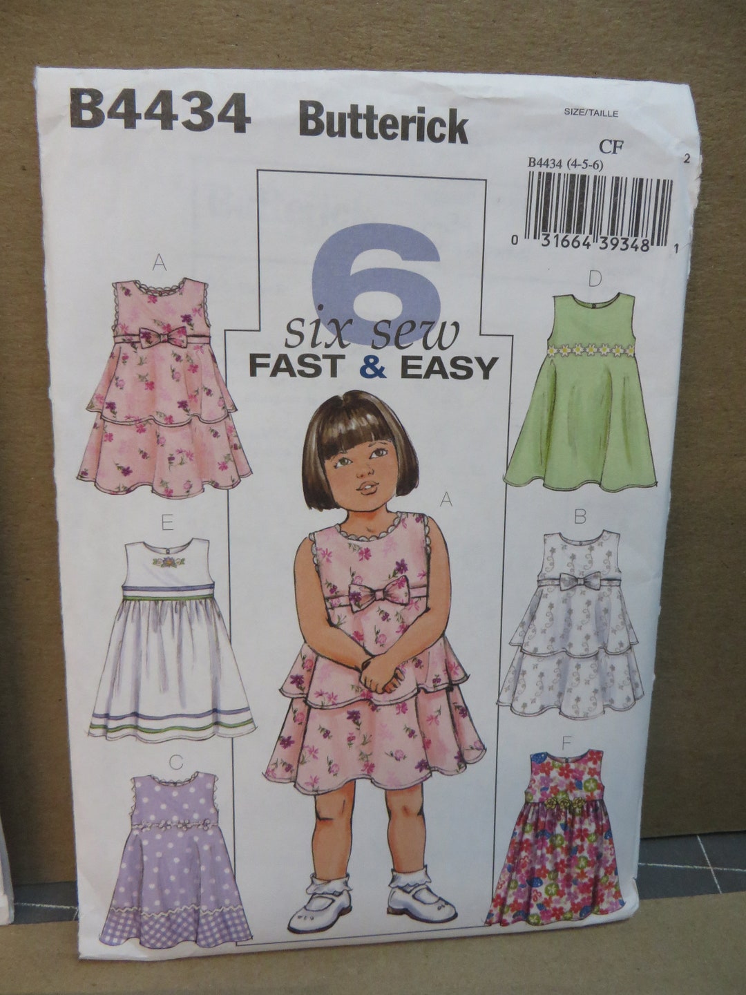 Butterick Little Girls Dress Patterns: B4434, 3782, 3762 - Etsy