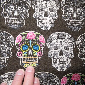 Fabric - David Textiles Skulls With Roses Fabric - 2 Styles to Choose ...