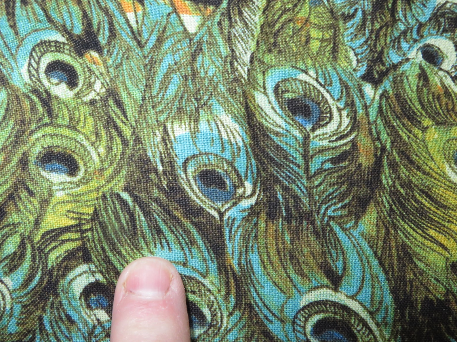 Peacock Feather Print Fabrics- Choose Your Style - Sold by the Half ...