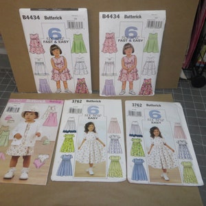 Butterick Little Girls Dress Patterns: B4434, 3782, 3762 - Etsy