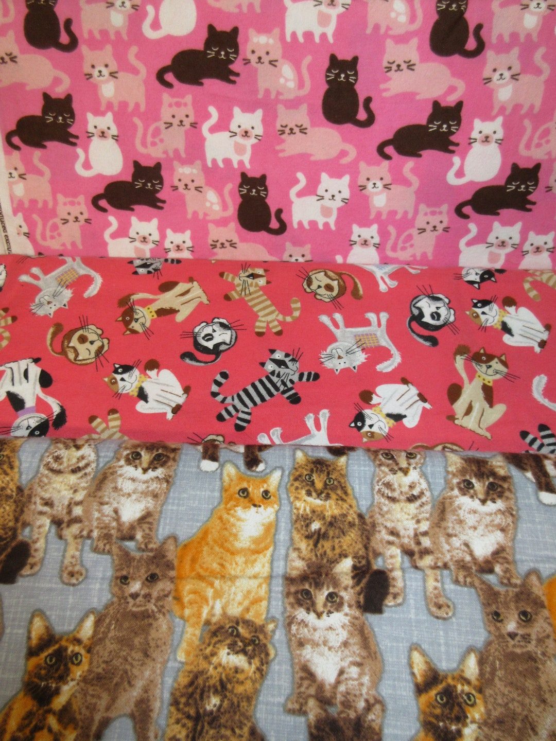 Flannel - Fun Flannels Featuring Kitty Cats - Choose From Three Designs ...