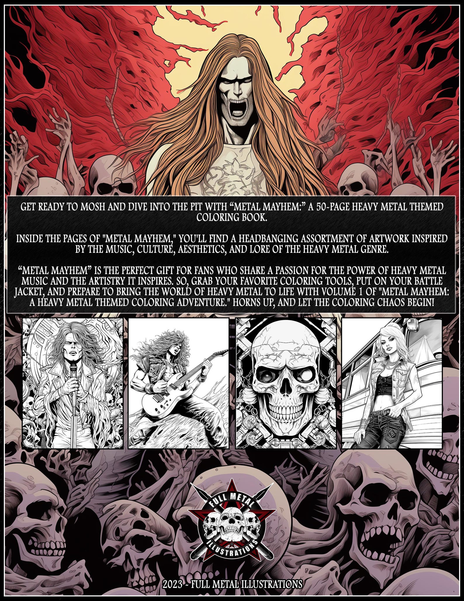 Metal Mayhem: A 50 Page Heavy Metal Coloring Adventure | Heavy Metal ...