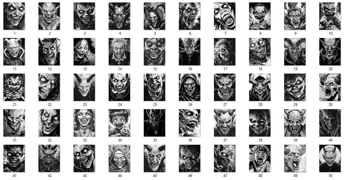 Demonic Horrors: 50 Coloring Pages of Unholy Terror | Horror Coloring ...