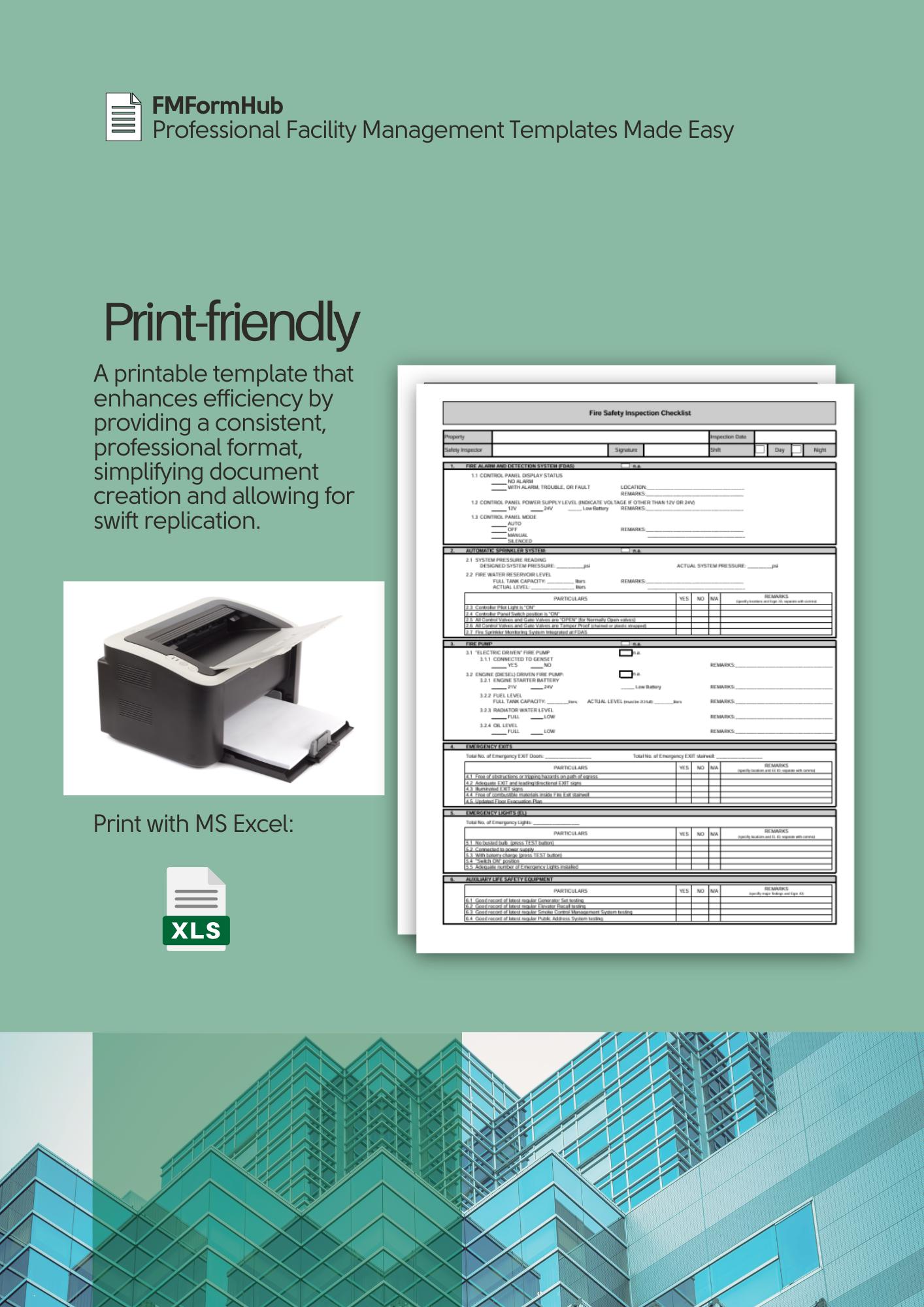 Fire Safety Inspection Checklist Life Safety Systems building Fire and ...
