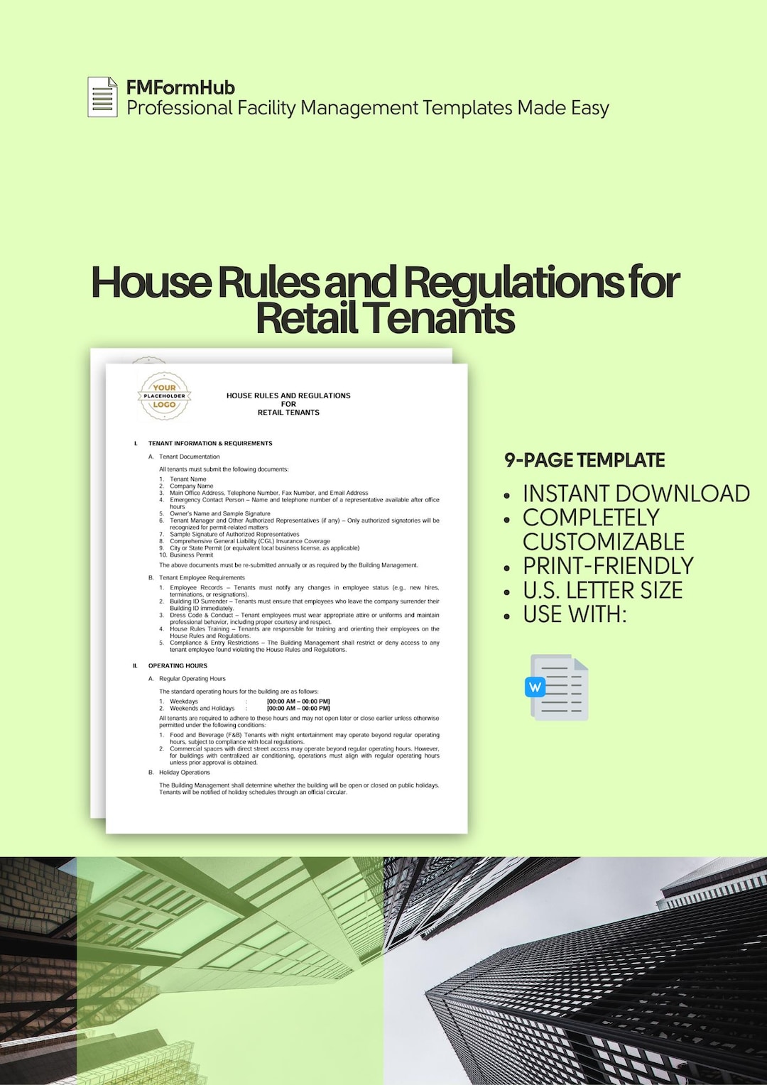 House Rules and Regulations for Retail Tenants (tenant Policy Manual ...