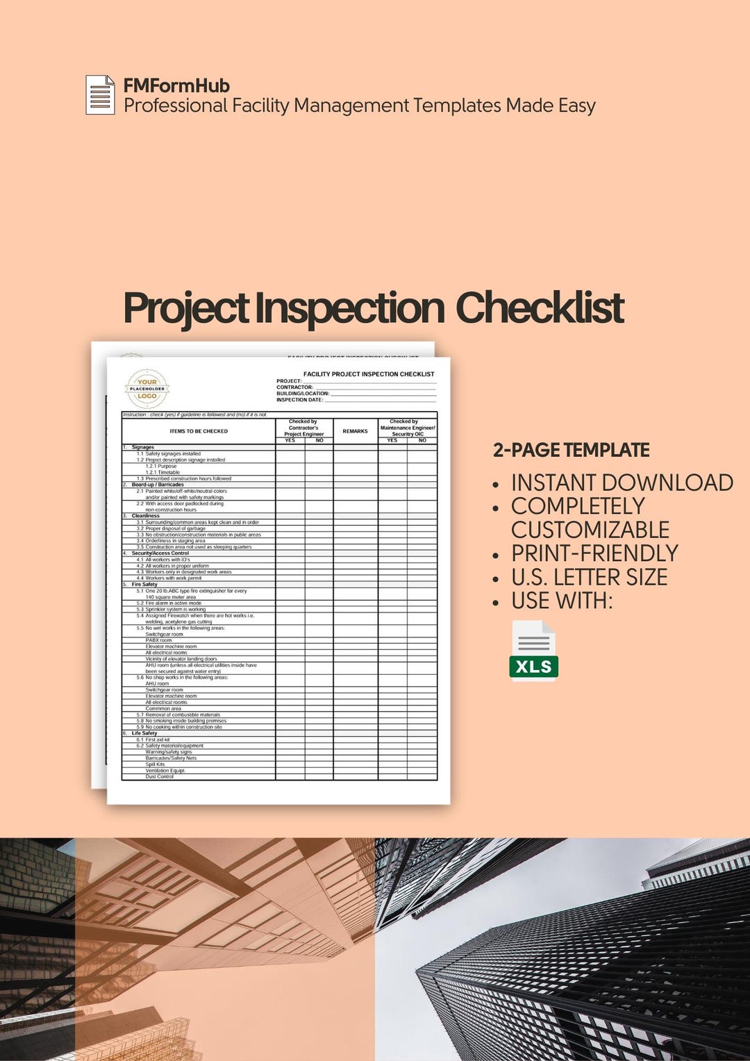 Facility Project Inspection Checklist (work Inspection Checklist ...