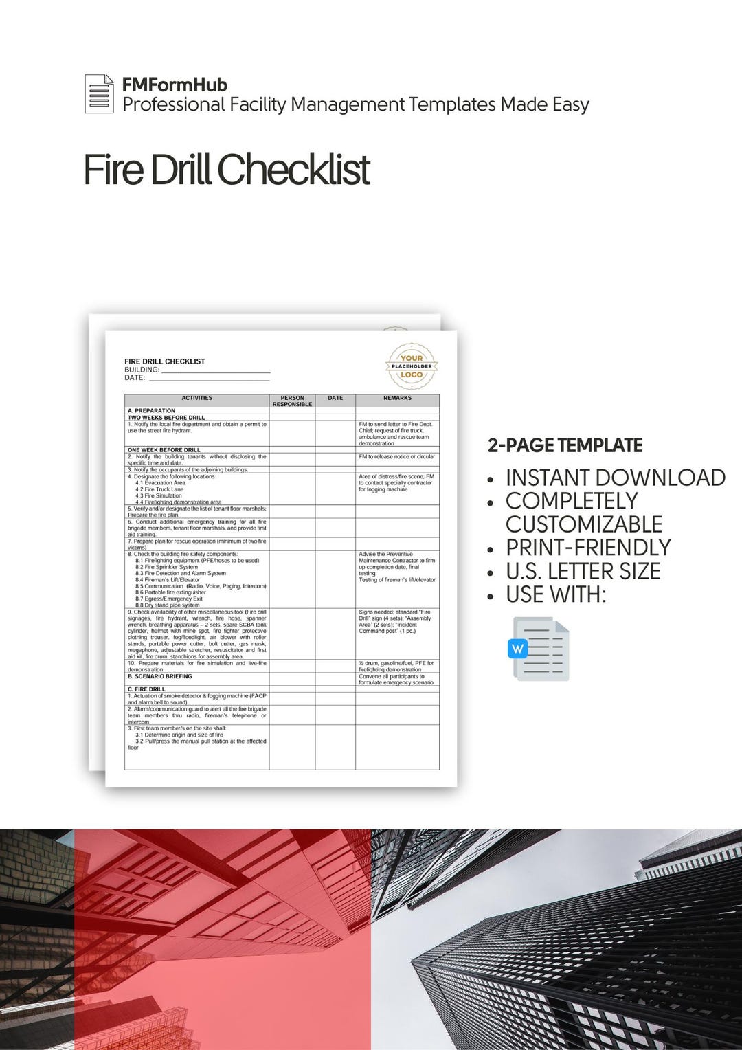 Fire Drill Checklist - Etsy