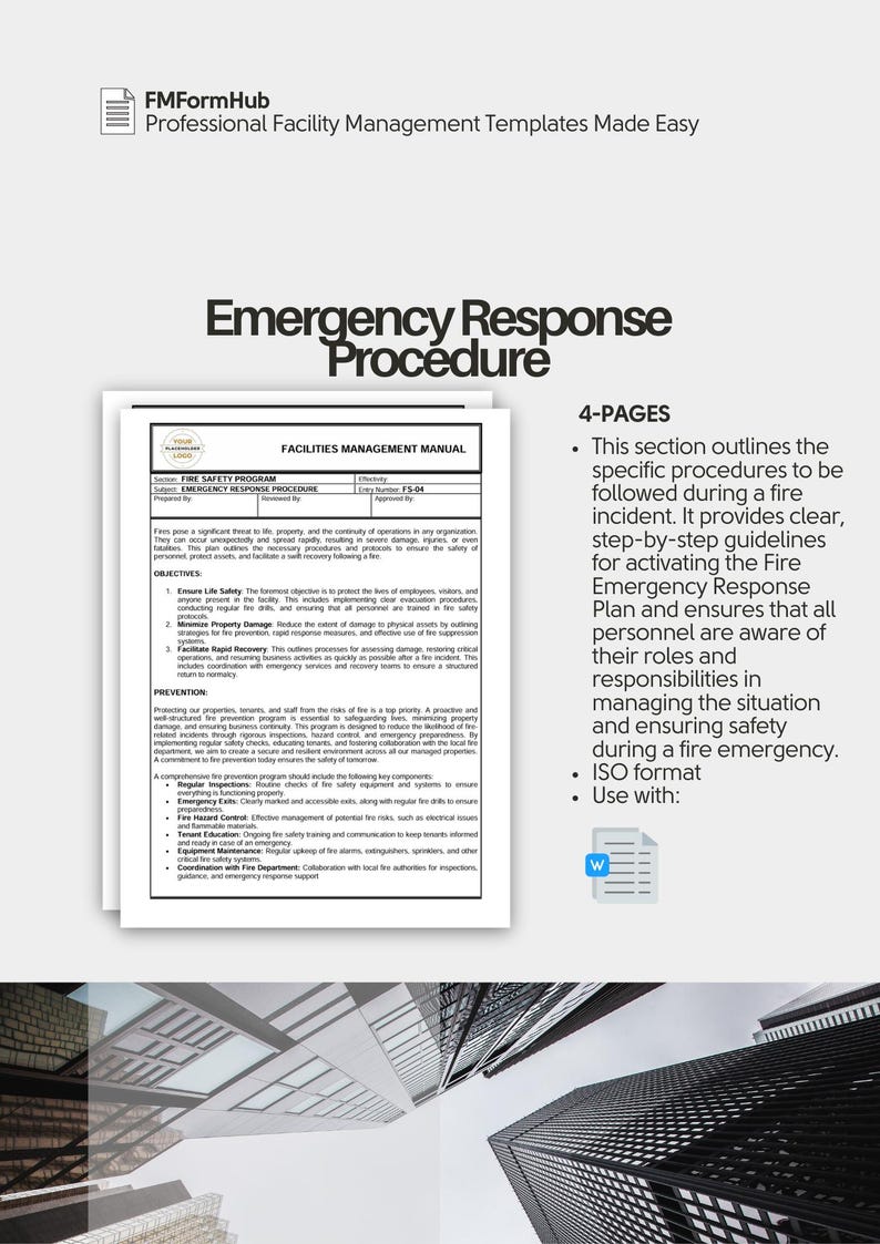 Fire Safety Program (fire Safety Plan, Emergency Fire Response Plan ...