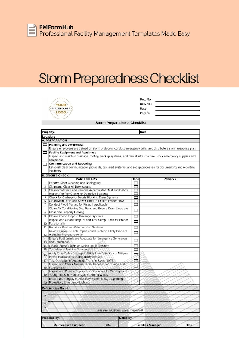 Storm Preparedness Checklist severe Weather Preparation Guide, Storm ...