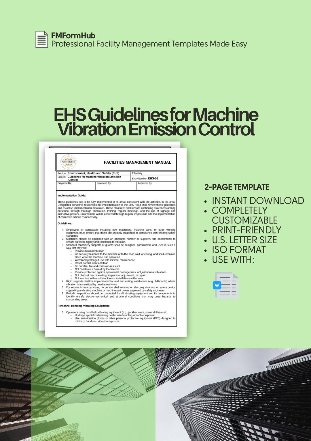 EHS Guidelines for Machine Vibration Emission Control (vibration Safety ...