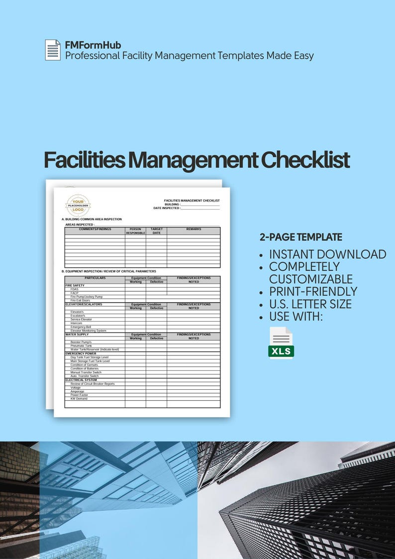 Facilities Management Checklist (facilities Inspection Checklist ...