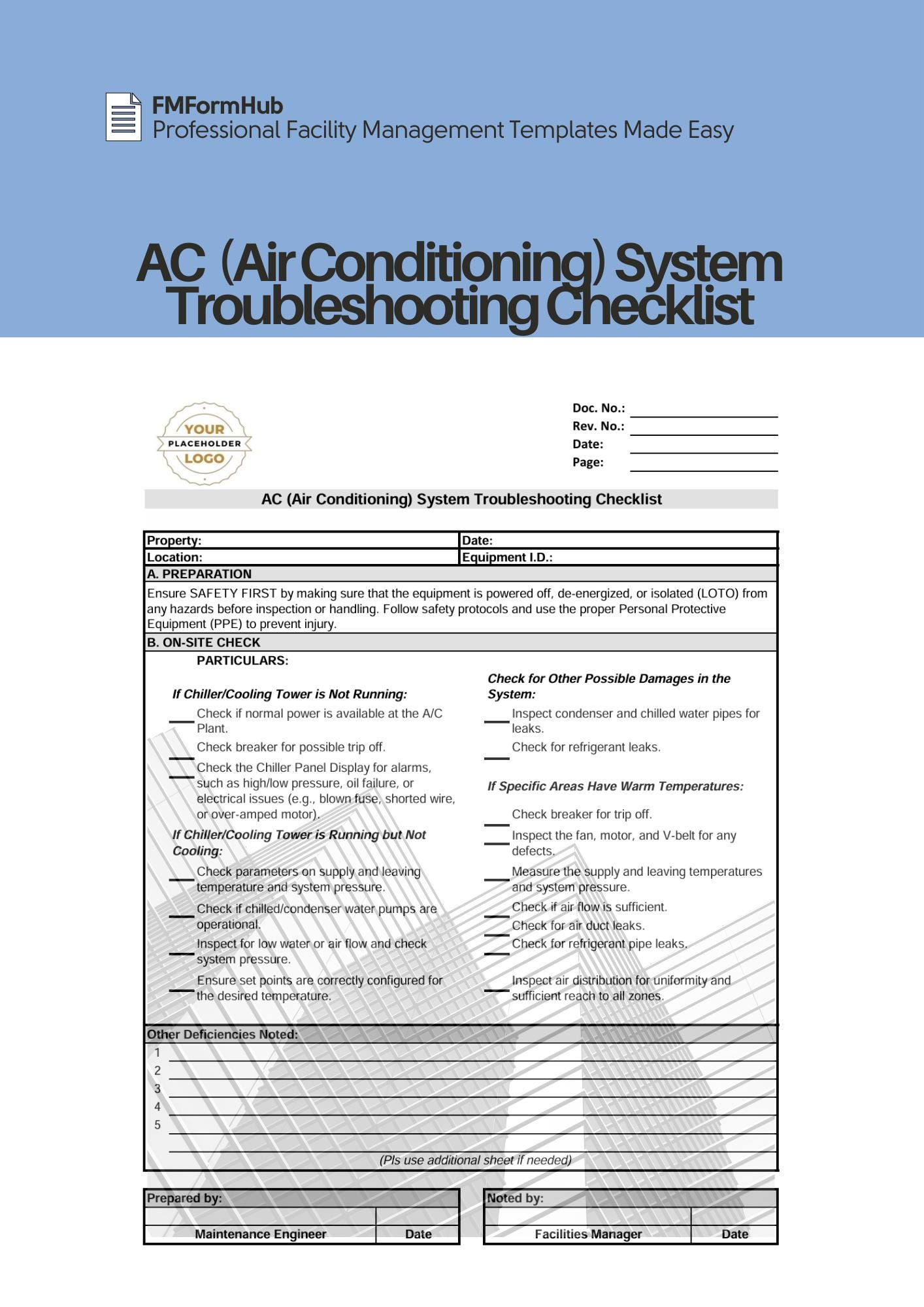 AC (air Conditioning) System Troubleshooting Checklist (checking A/C ...