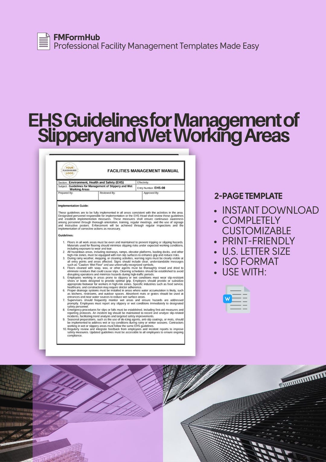 EHS Guidelines for Management of Slippery and Wet Working Areas (wet ...