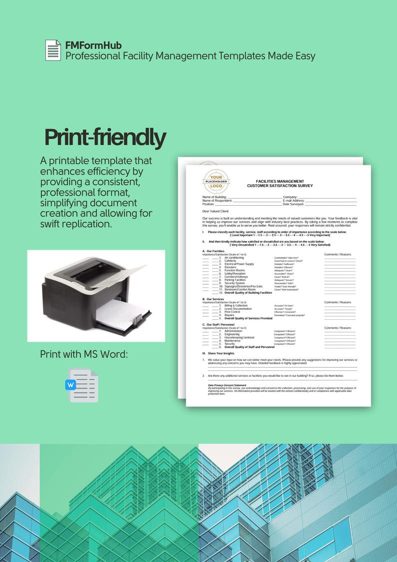 Customer Satisfaction Survey (building Services Feedback Form, Tenant ...