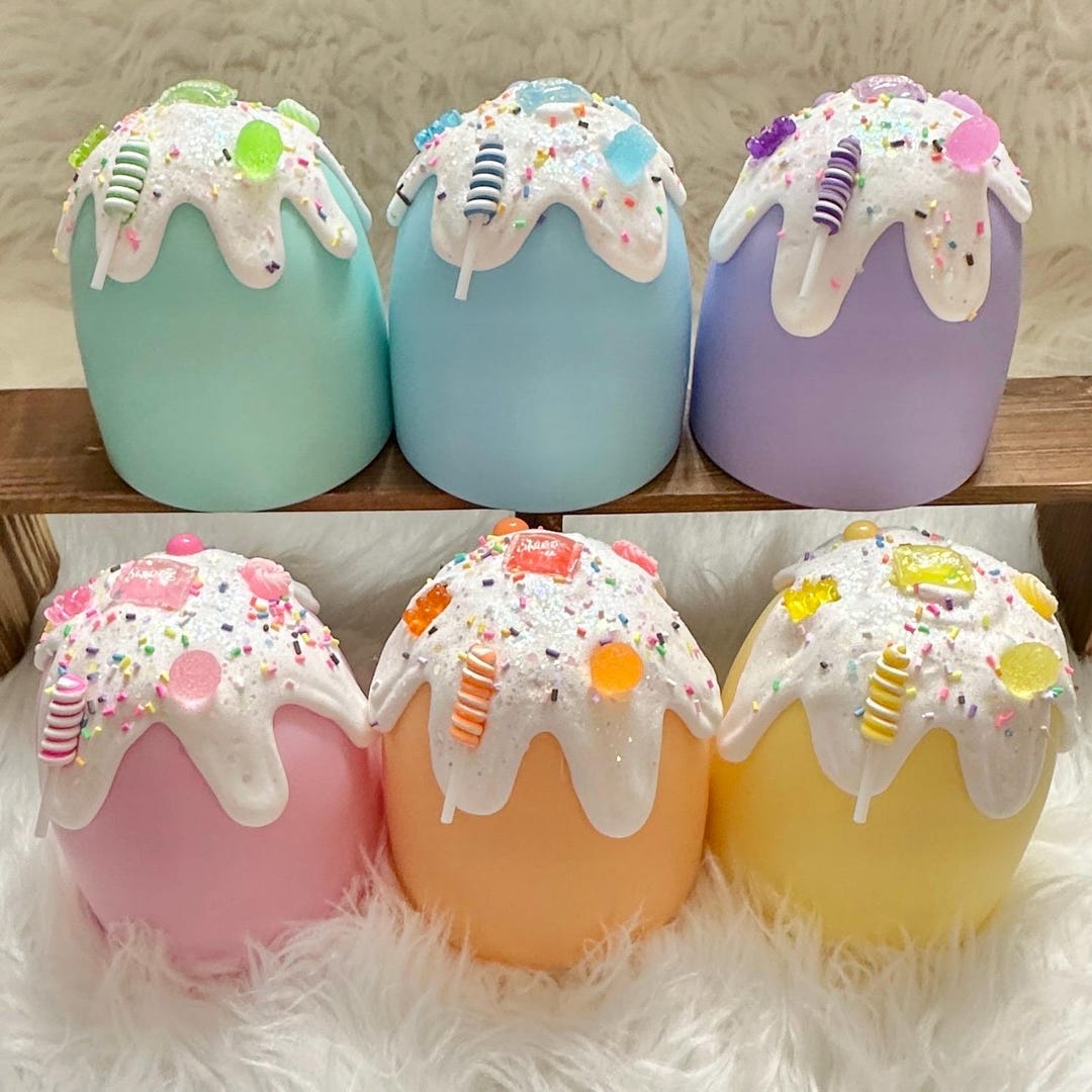 Candyland Pastel Gumdrop Decorations - Set of 6, Faux Frosting ...