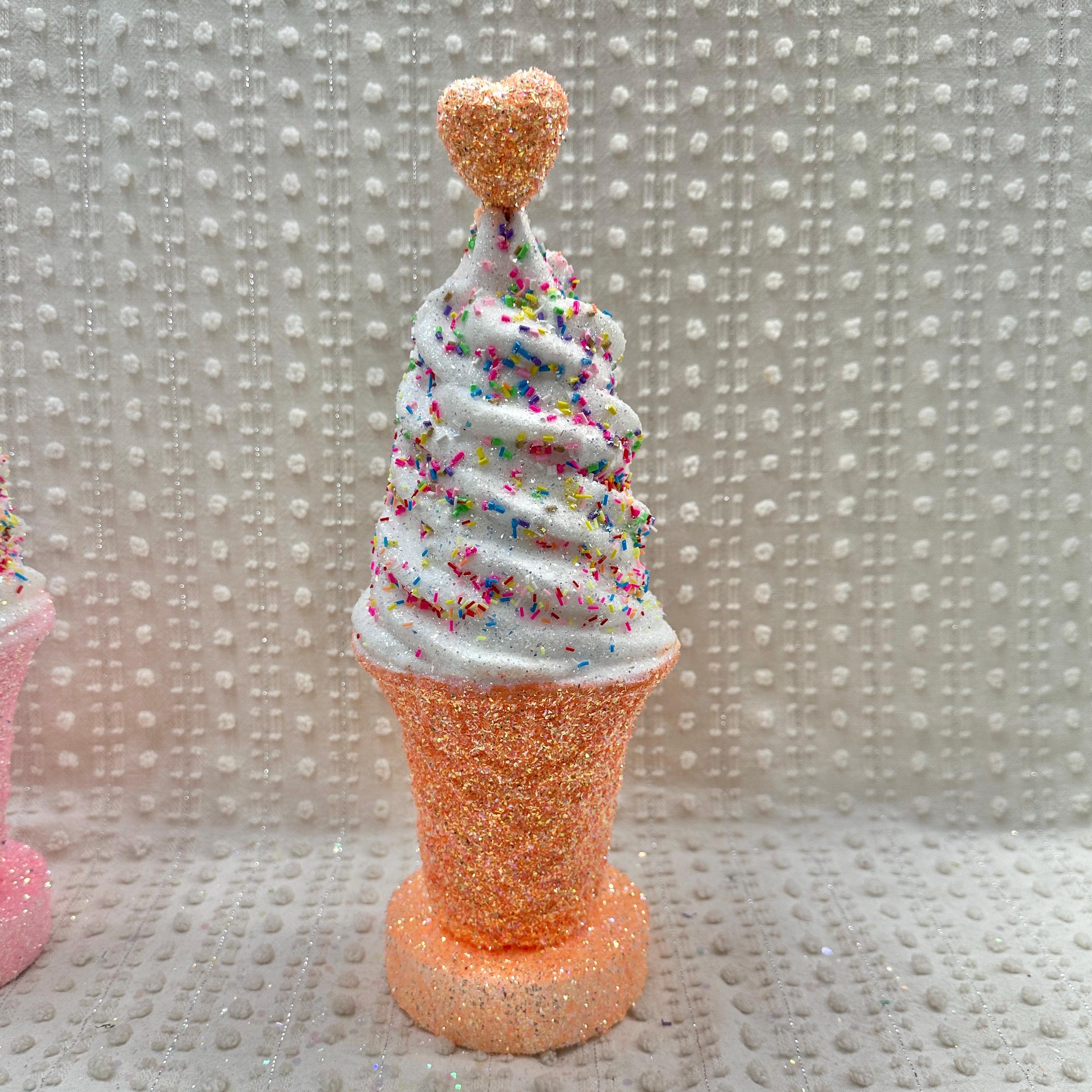 Jumbo Pastel Glitter Ice Cream Cone, Candyland Christmas Decoration - Etsy