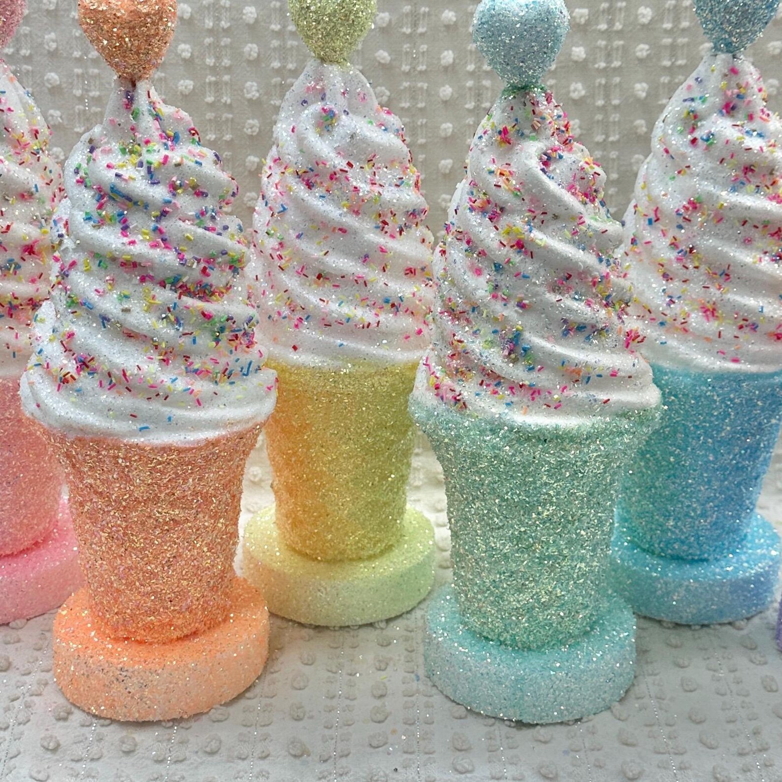 Jumbo Pastel Glitter Ice Cream Cone, Candyland Christmas Decoration - Etsy