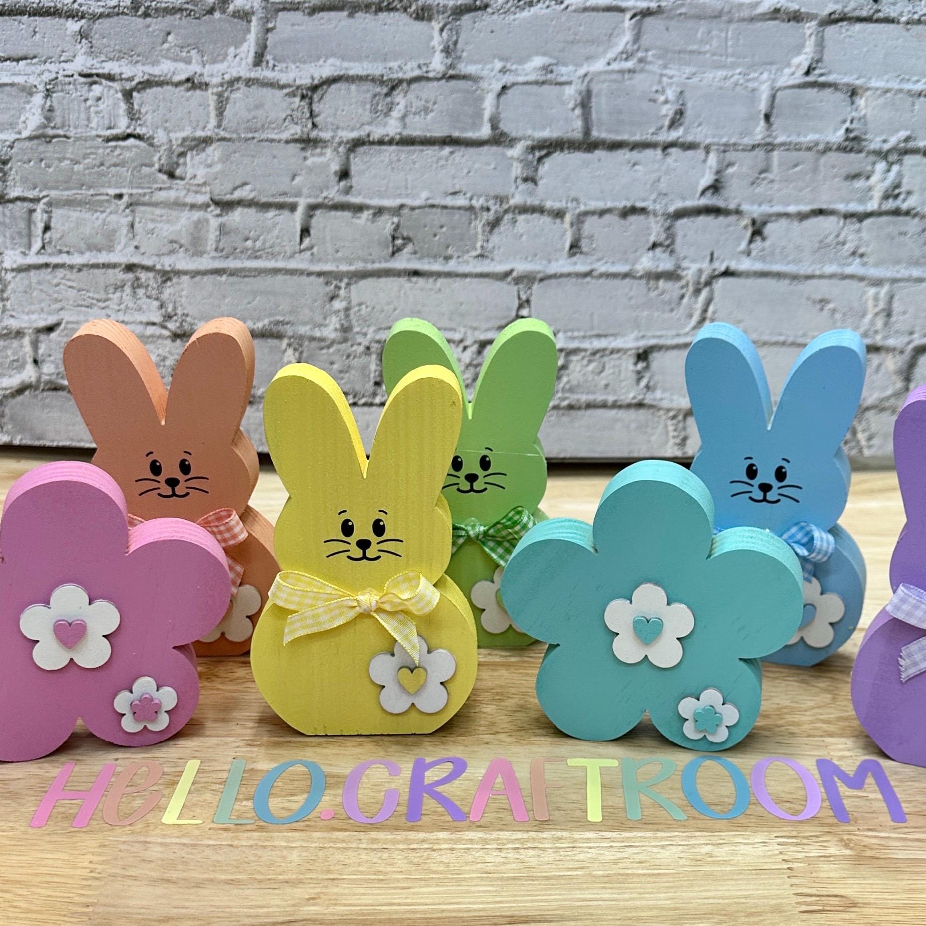 Pastel Wood Flower Shelf Sitters: Spring-summer Tray Decor - Etsy