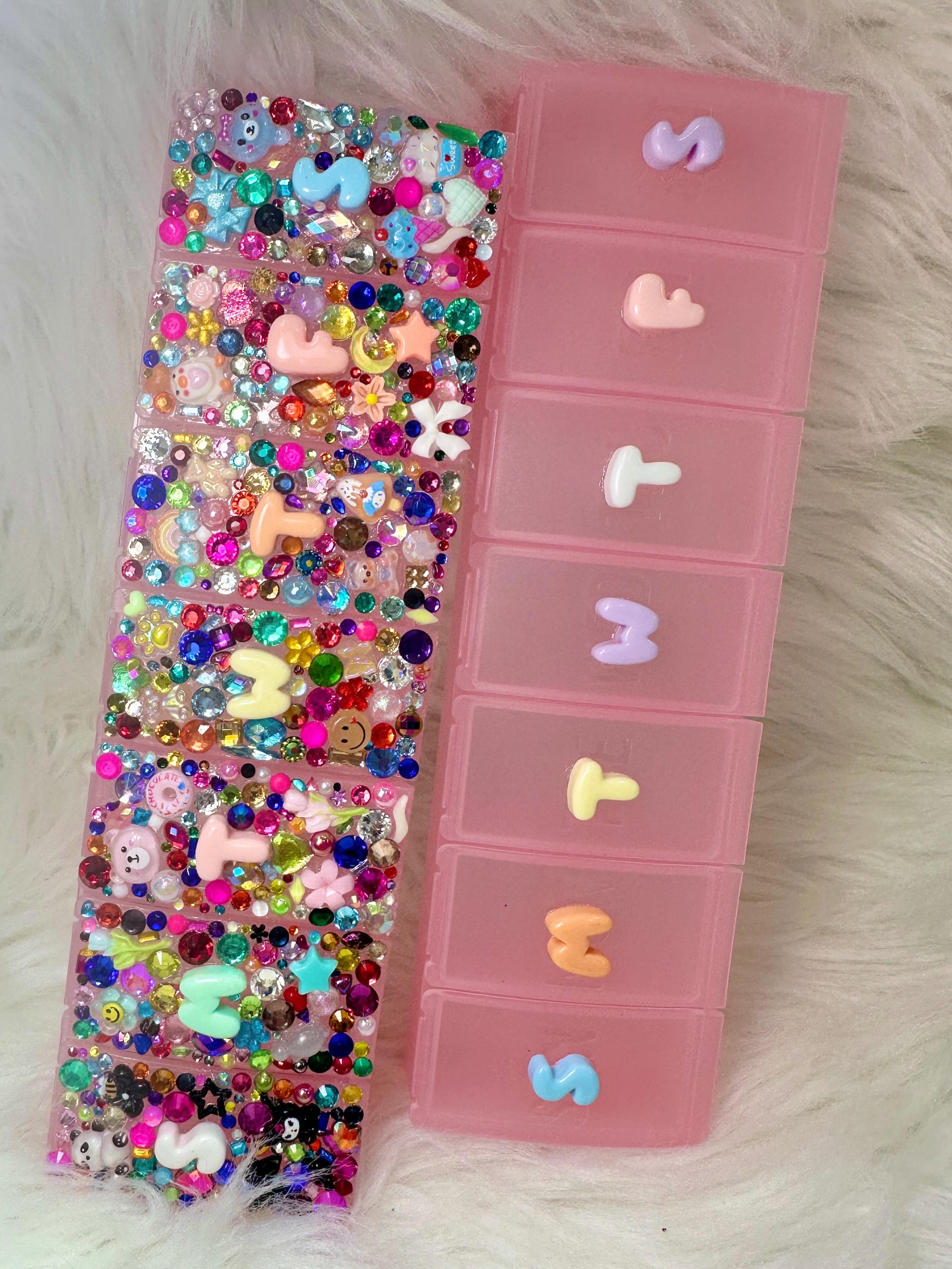 Rhinestone Bedazzled Pill Sorter | Weekly Pill Organizer | Funny Mental ...