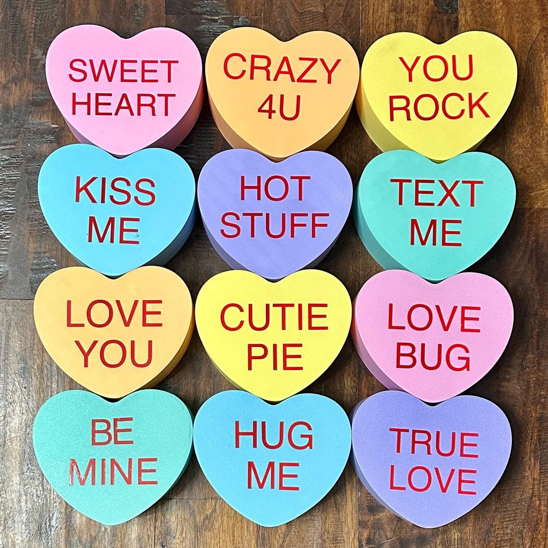Jumbo 3D Printed Conversation Heart, Valentines Day Decor - Etsy