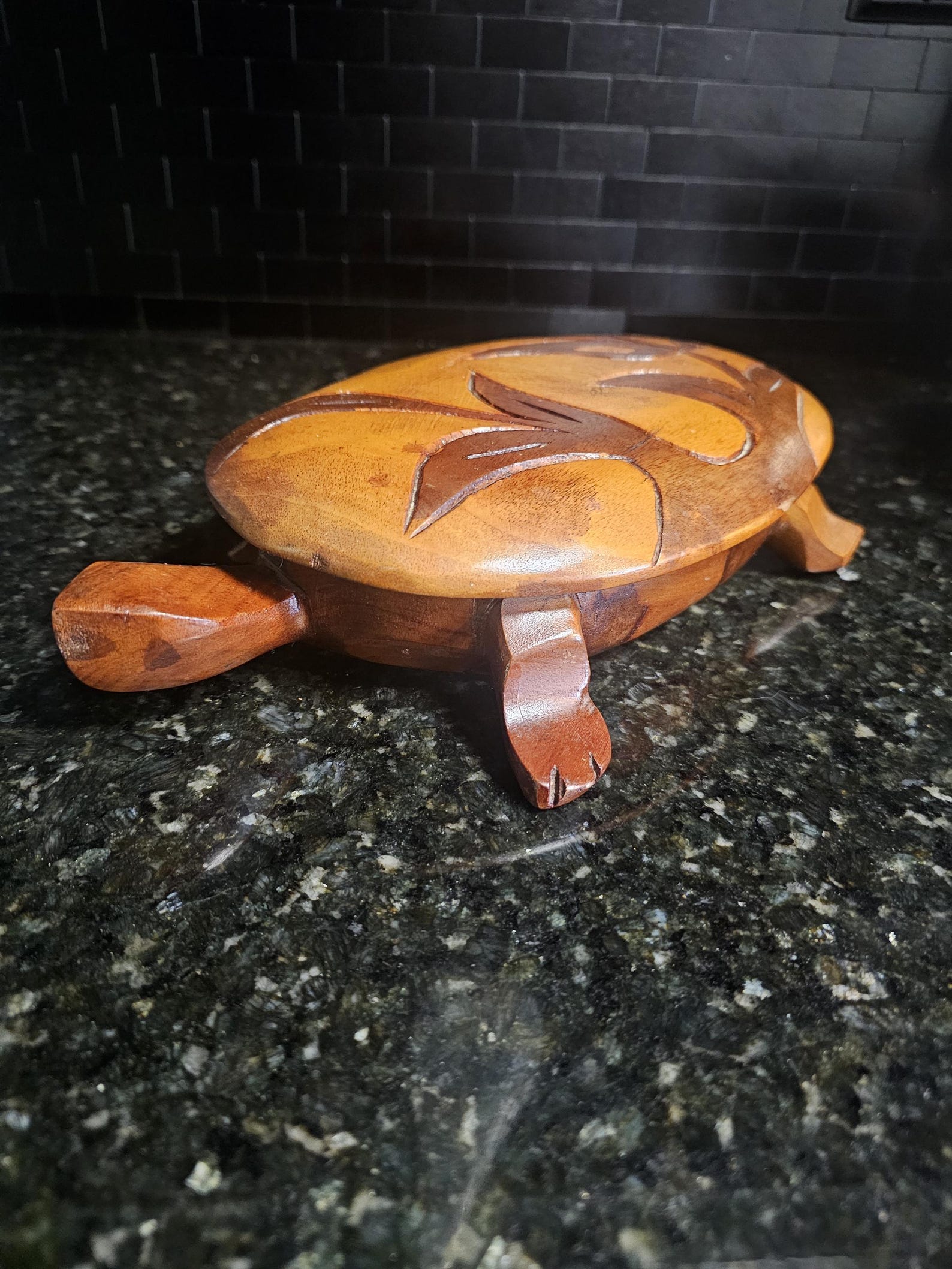 Vintage Carved Wood Turtle/tortoise Storage Box - Etsy