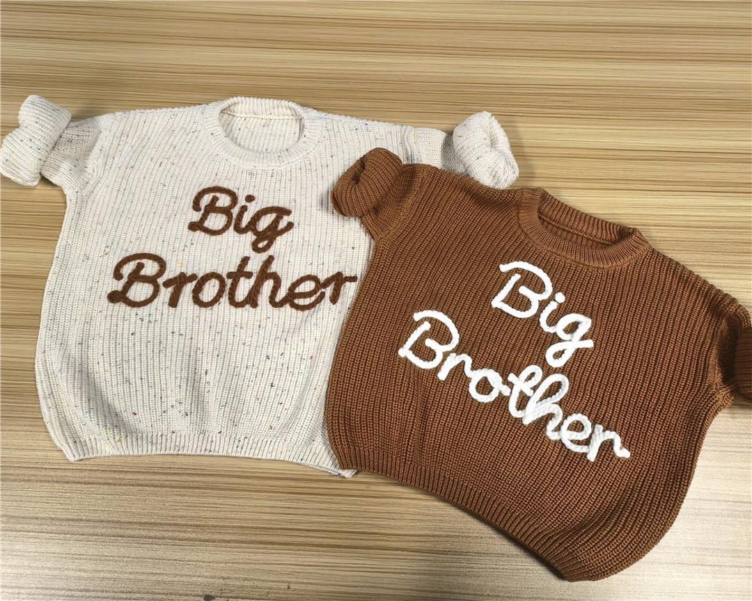 Custom Big Brother Sweaters, Embroidered Name Soft Sweater,personalized ...