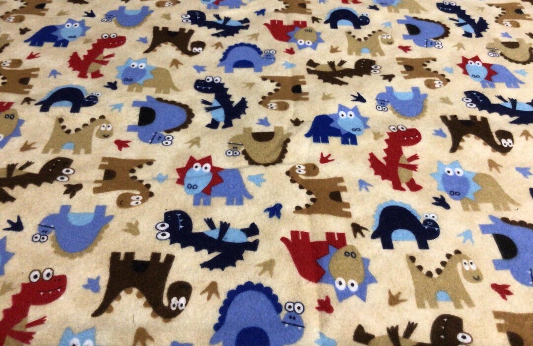Dinosaurs Cartoons FLANNEL Fabric(36”x42”),little Boy Clothes - Etsy