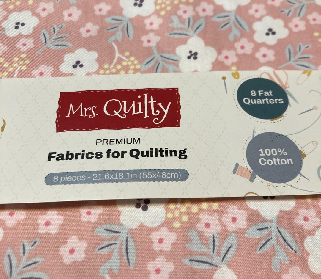 Mrs. Quilty Fat Quarters (22”x18”),pack of 8,pink Cotton Fabric - Etsy