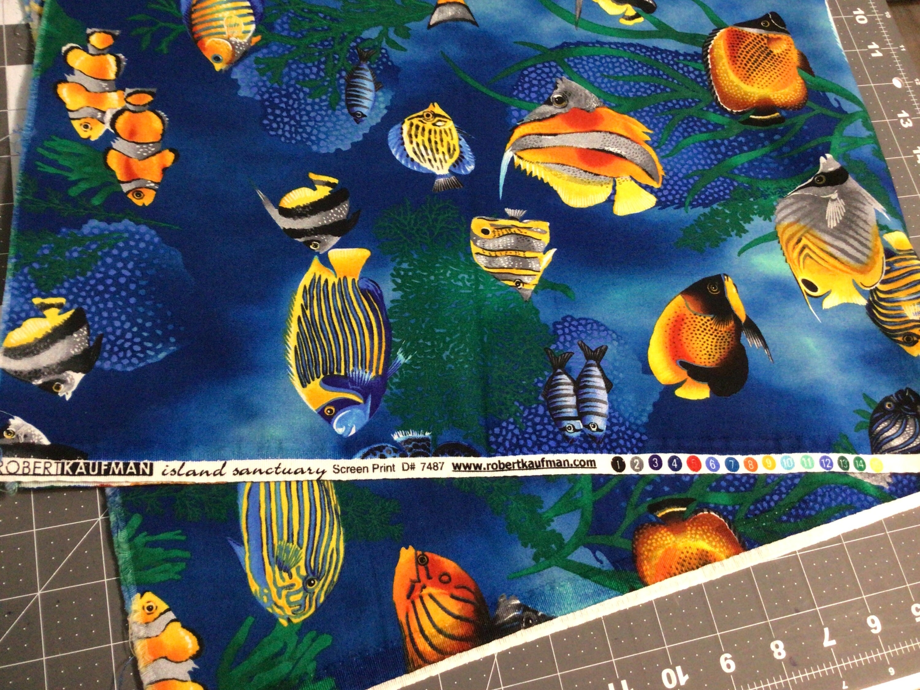 Tropical Fish Fabric,ocean Life,island Sanctuary D 7487,robert Kaufman ...