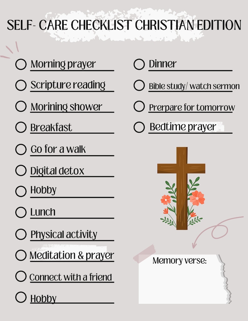 My Daily Christian Self-care Checklist: Nurturing Your Spirit and Well ...