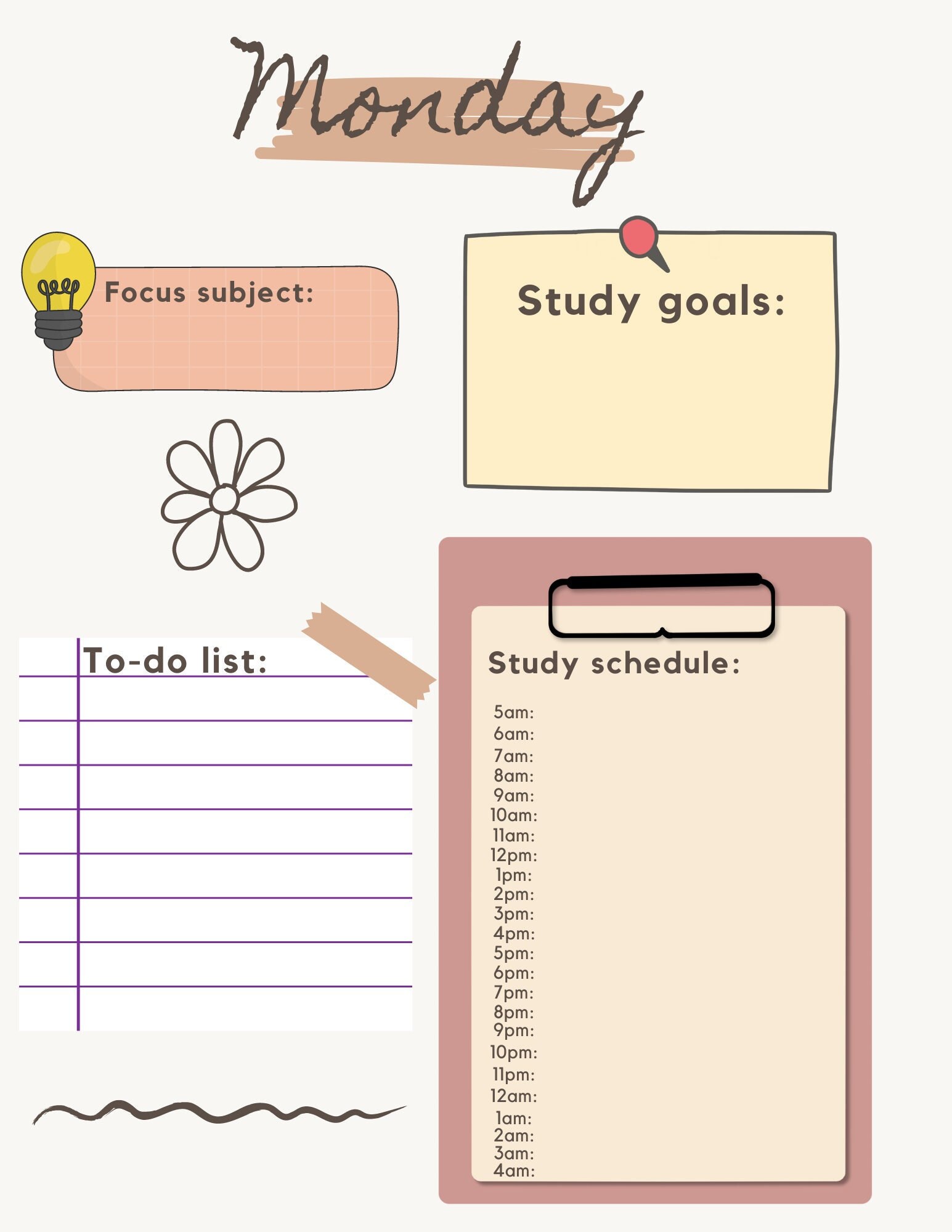 Must-have Study Planner: Get Organized and Crush Your Goals! - Etsy