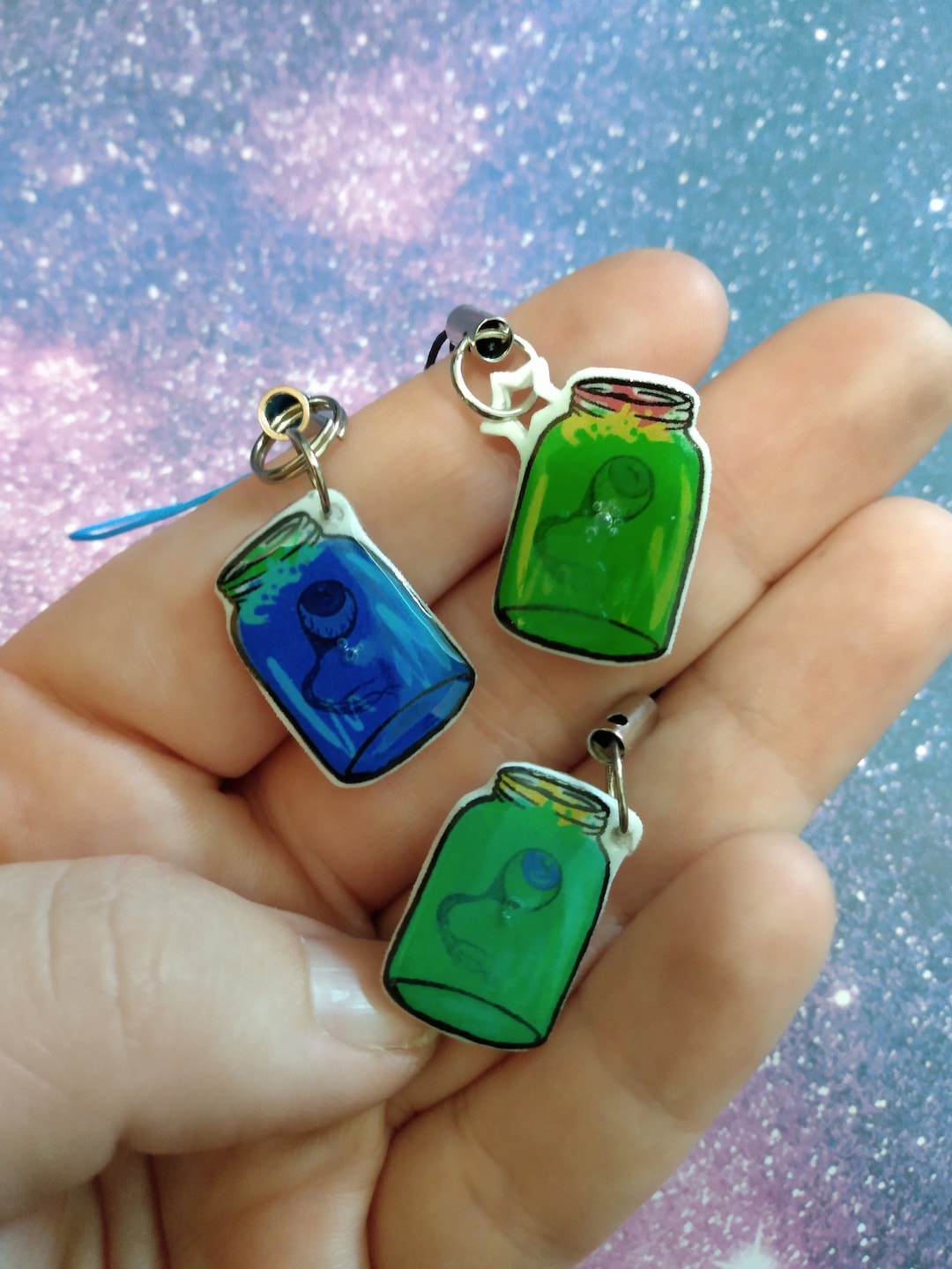 Eyeball in a Jar Keychain Charms - Etsy
