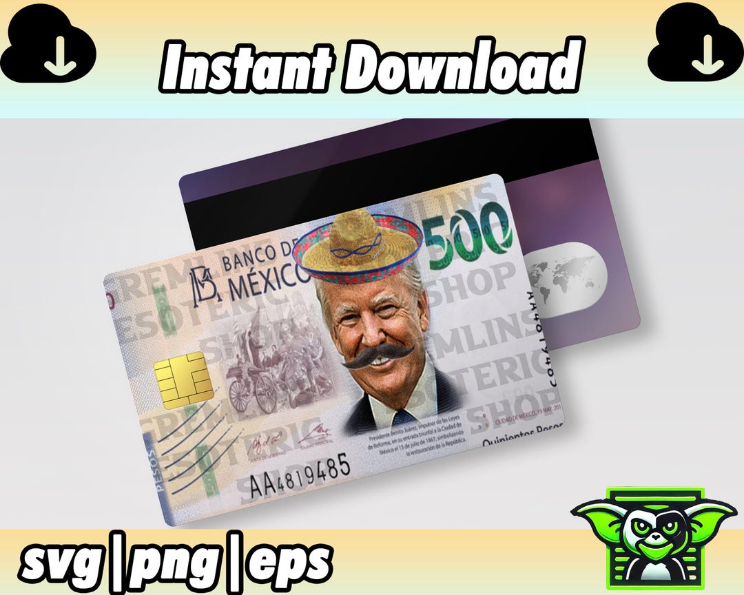 Donald Trump Peso Parody Debit Card Skin Digital Download for Debit ...