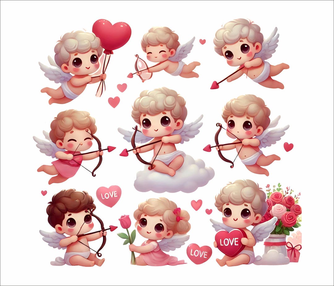 Little Valentine Cupids, Valentine Clipart, Cupids Clipart, Cupids ...