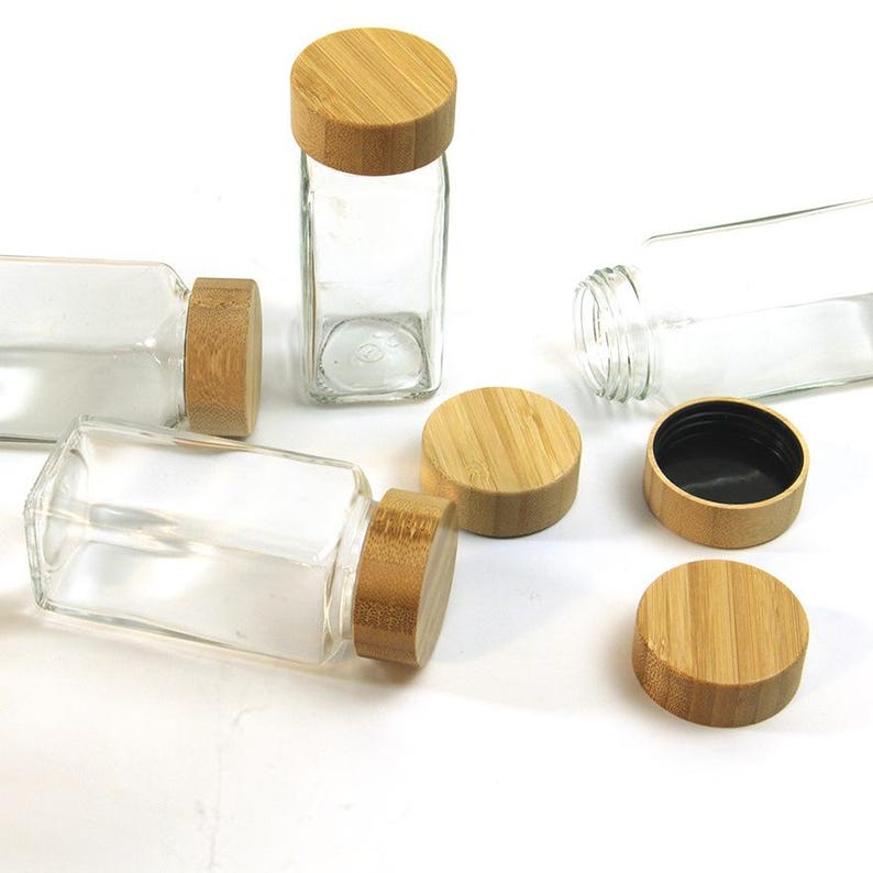 Custom Engraved Spice Jars – Beechwood Lid, Kitchen Pantry Storage - Etsy