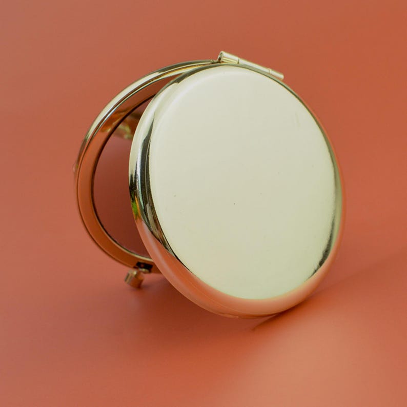 Custom Engraved Rose Gold Compact Mirror – Double Sided Travel Makeup ...