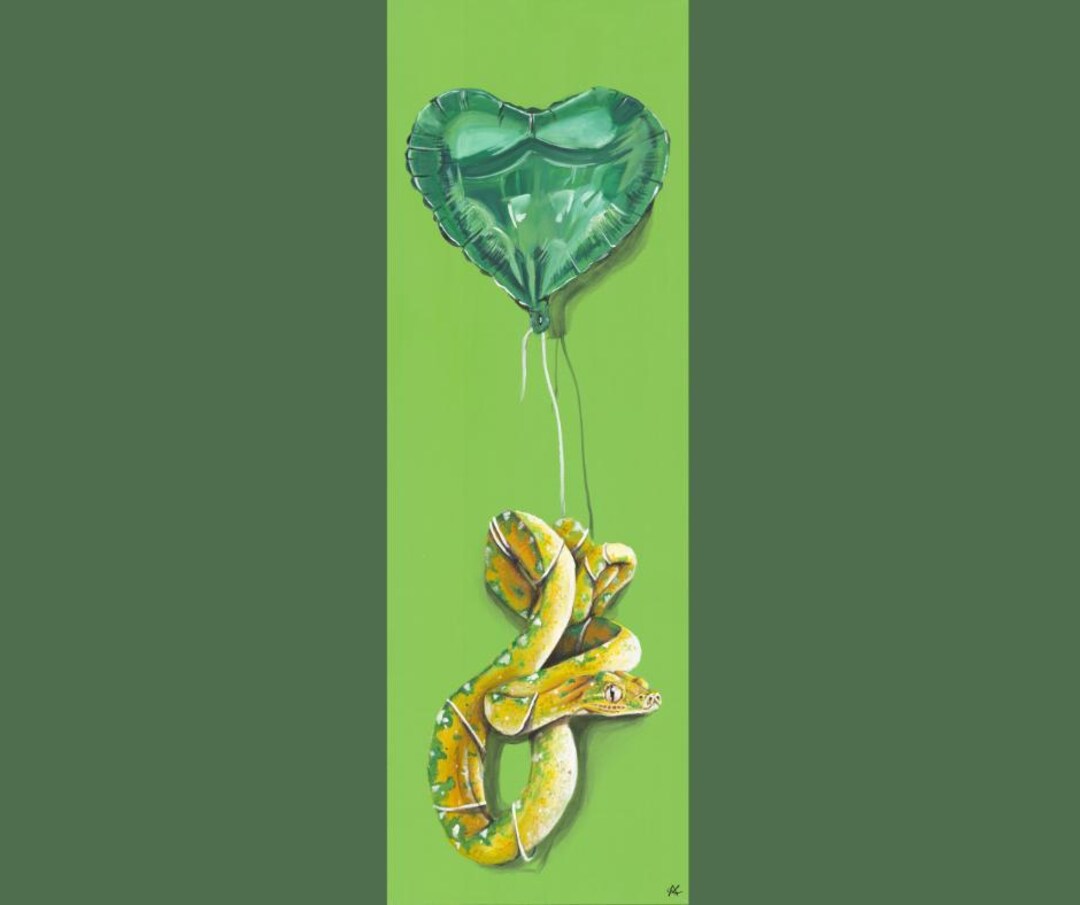 Snake Balloon Art Print: Whimsical Animal Illustration (8x10 Unframed ...