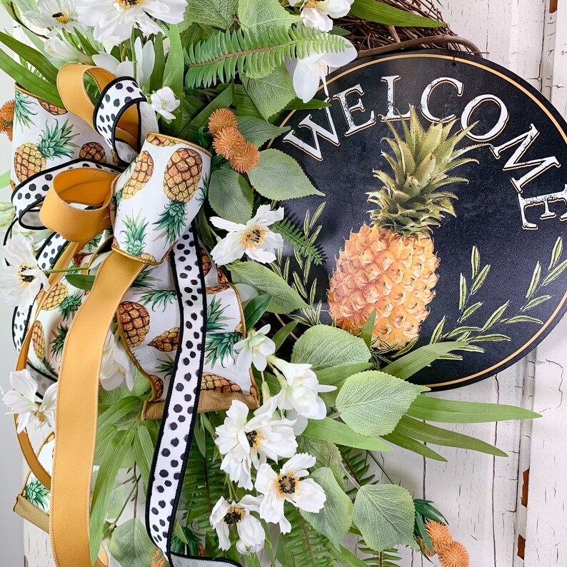 Summer Pineapple Grapevine Wreath for Front Door Fruit Wreath - Etsy