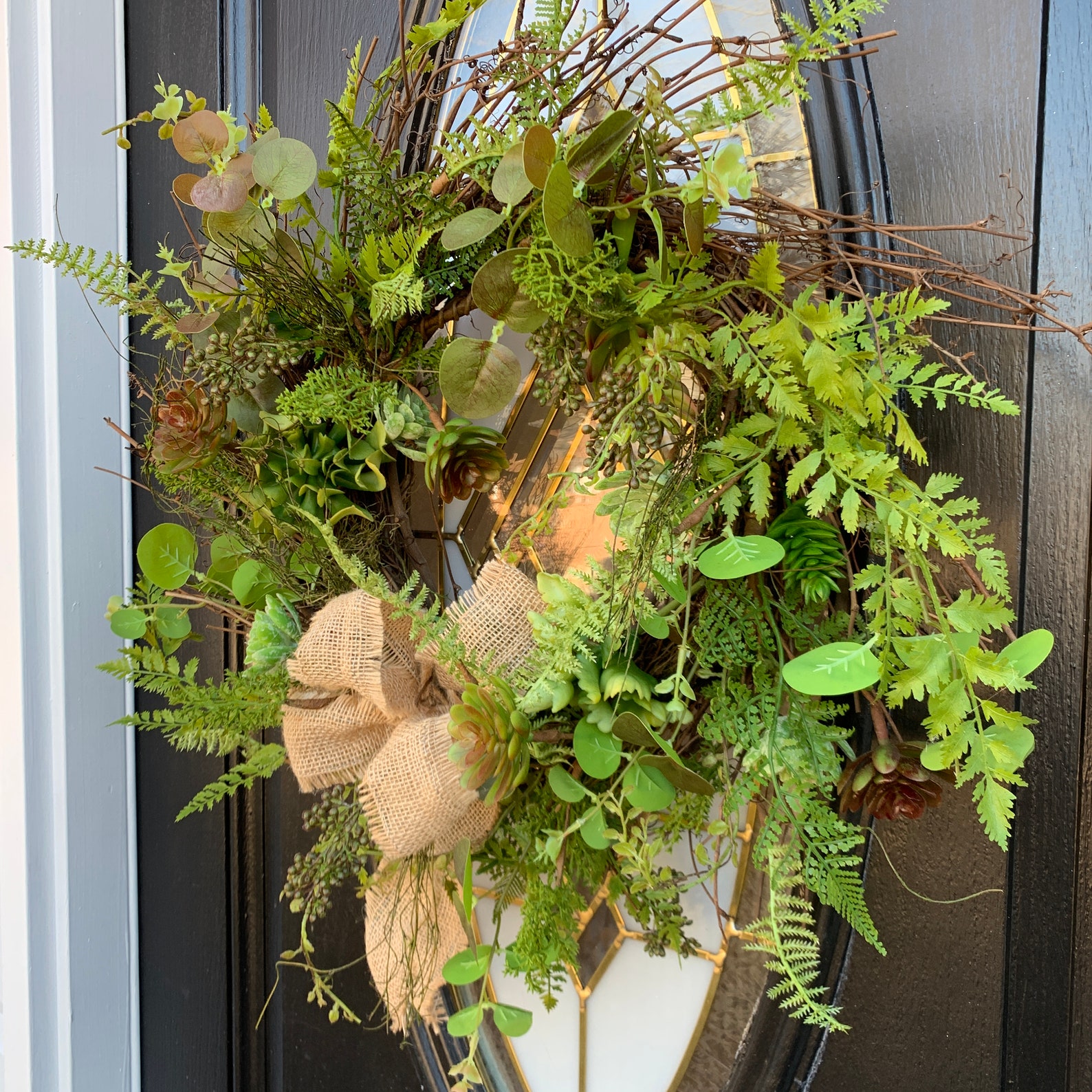 Everyday Artificial Succulent Wreath for Front Door Year - Etsy