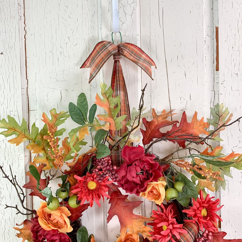 Elegant Fall Rose & Daisy Mum Wreath Fall Door Decor Front - Etsy