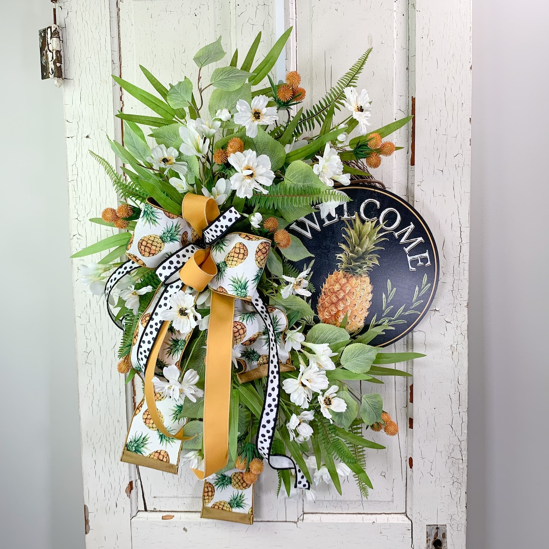 Summer Pineapple Grapevine Wreath for Front Door Fruit Wreath - Etsy