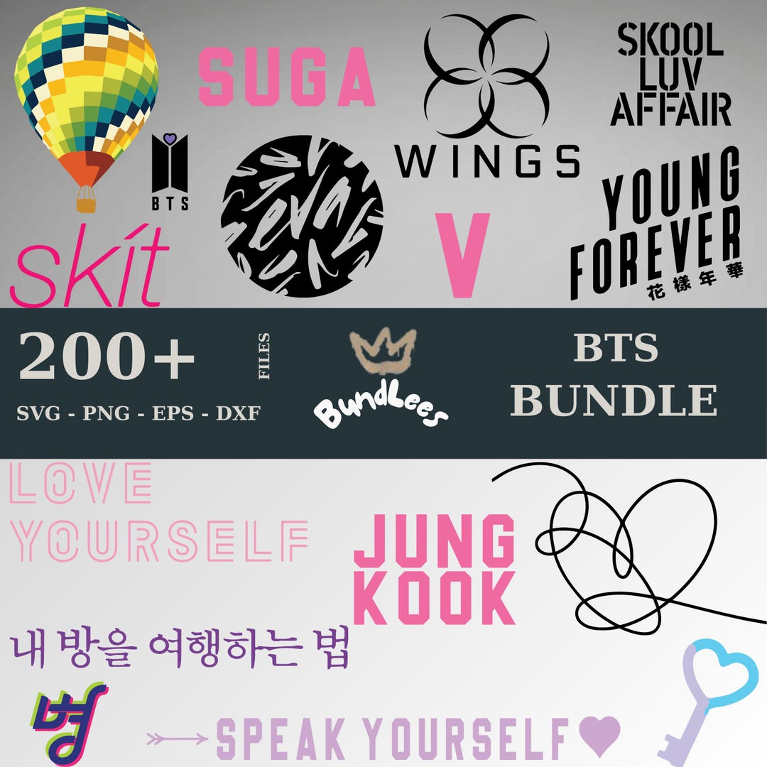 200 BTS SVG Bundle, BTS Png, Kpop Svg Files for Cricut, Bts Clipart, Kpop Svg, BT21 Svg, Bts ...