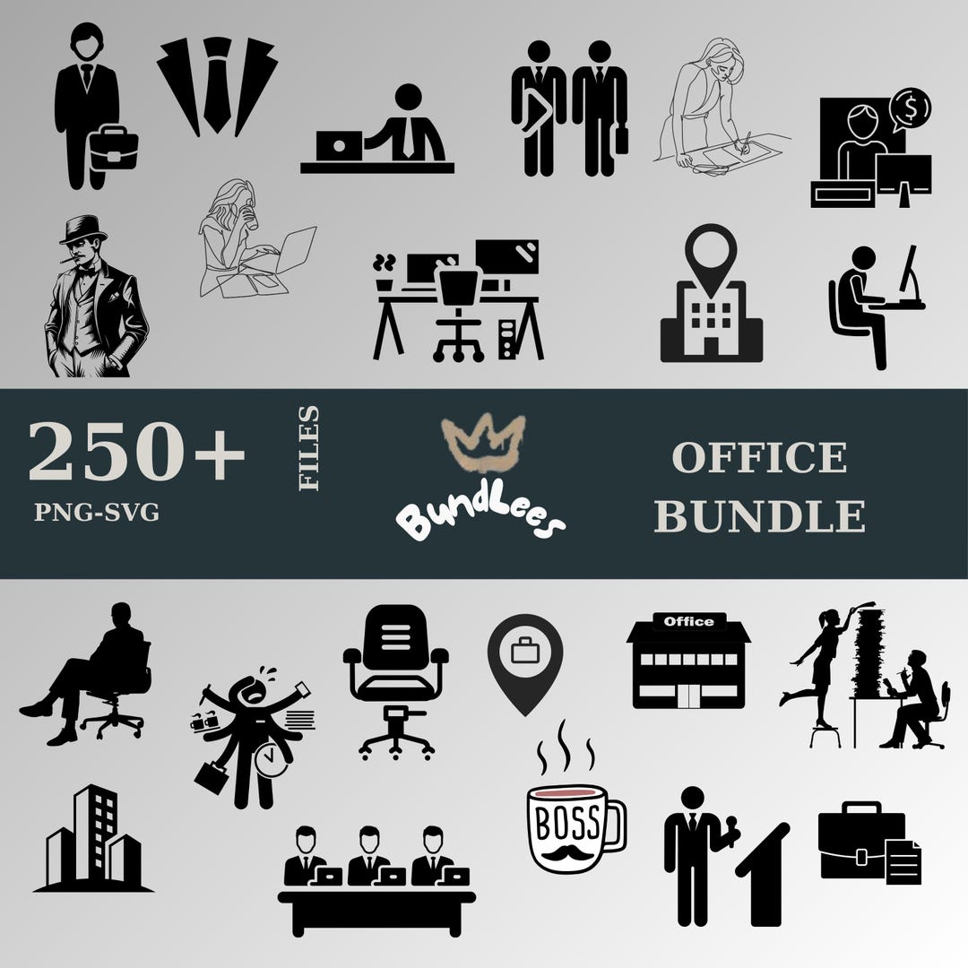 250 Office SVG Bundle, Office Clipart Business SVG, Business Svg ...