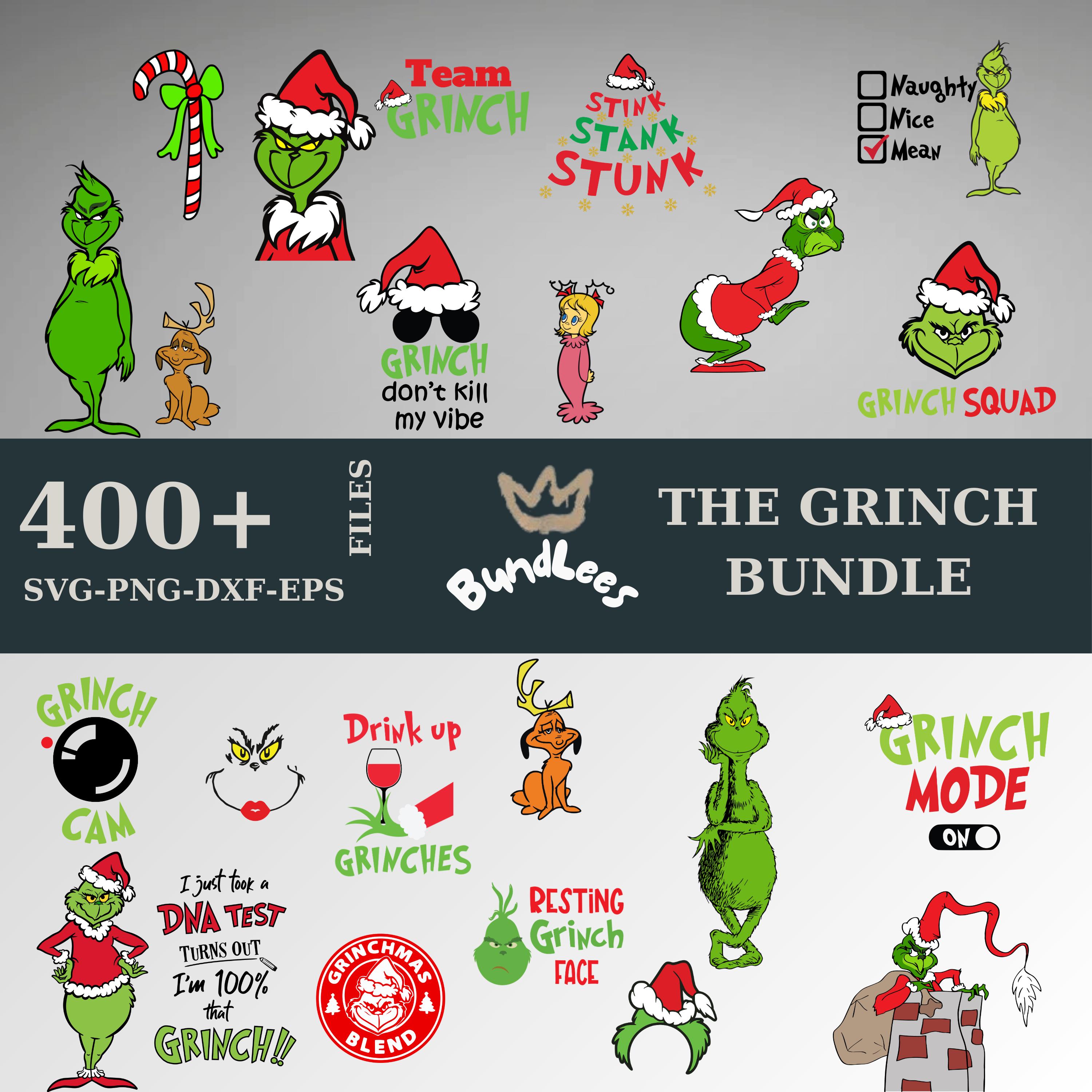400 Grinch Svg Bundle, Grinch Christmas Svg, Grinch Face for Cricut ...