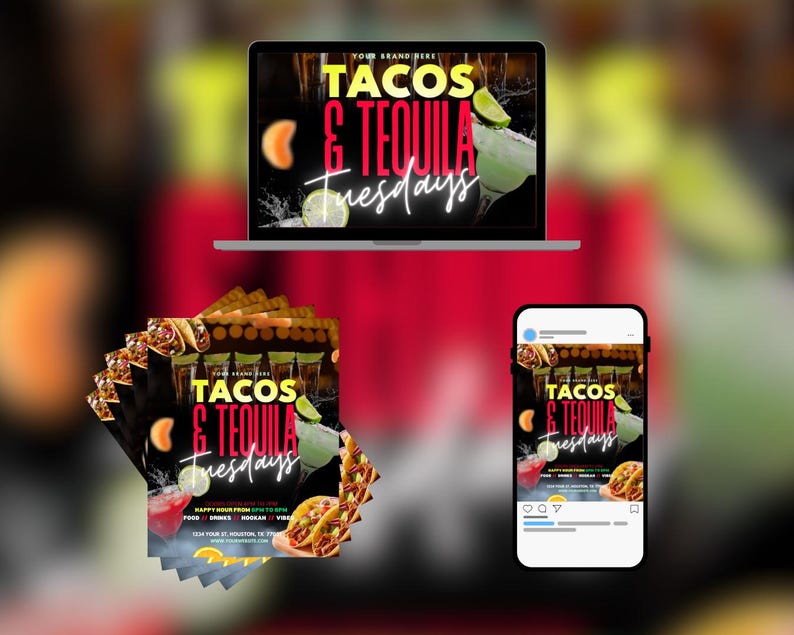 Taco Tuesday, Editable Flyer Template, Sunday Brunch, Club Flyer ...
