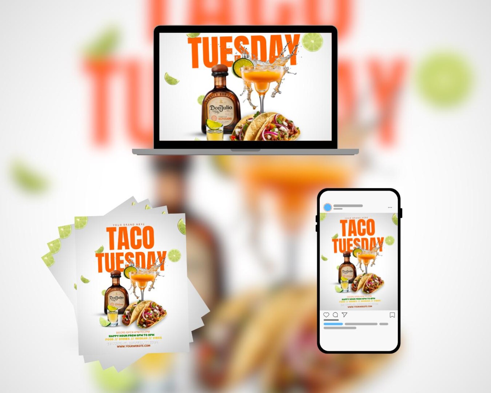 Taco Tuesday, Editable Flyer Template, Sunday Brunch, Club Flyer ...