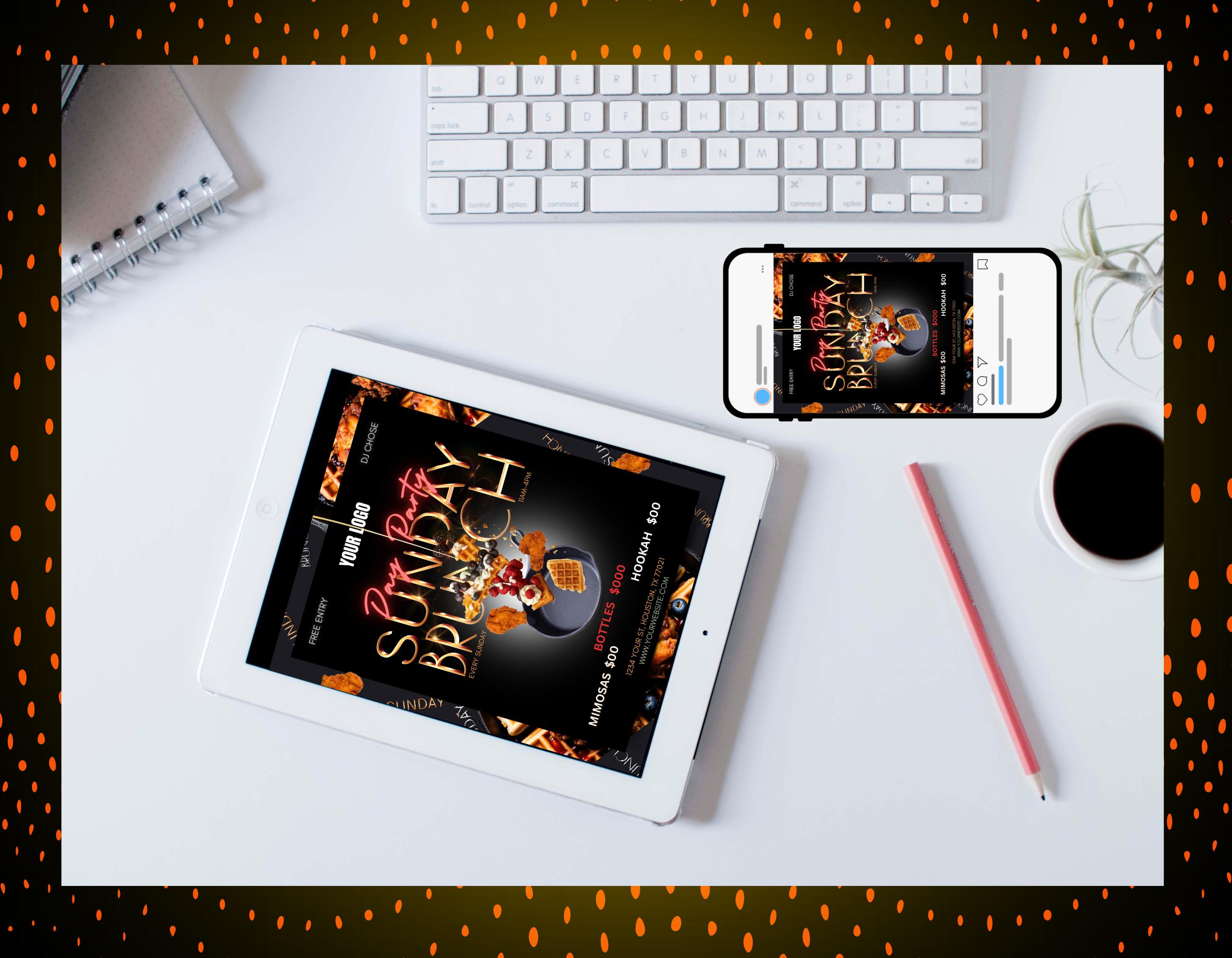 Editable Flyer Template, Sunday Brunch, Dj Club Flyer, Restaurant ...