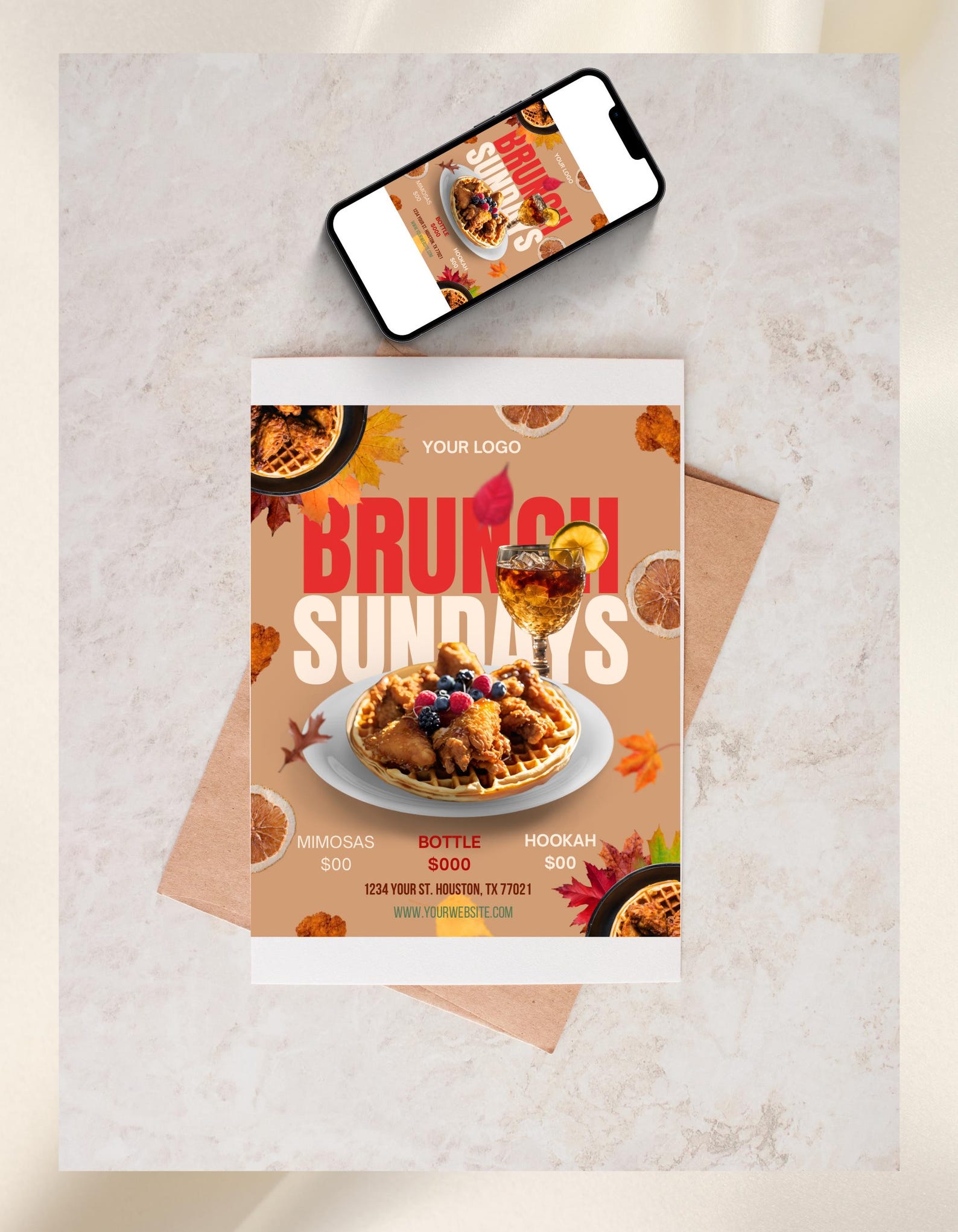 Editable Flyer Template, Sunday Brunch, Dj Club Flyer, Restaurant ...