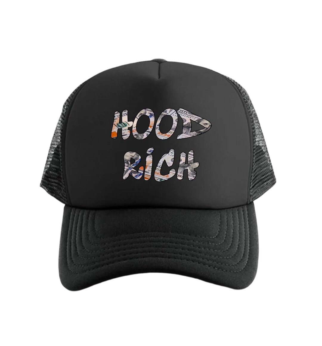 Hood Rich Heat Pressed on Snapback Hats / Trucker Hats - Many Colors ...
