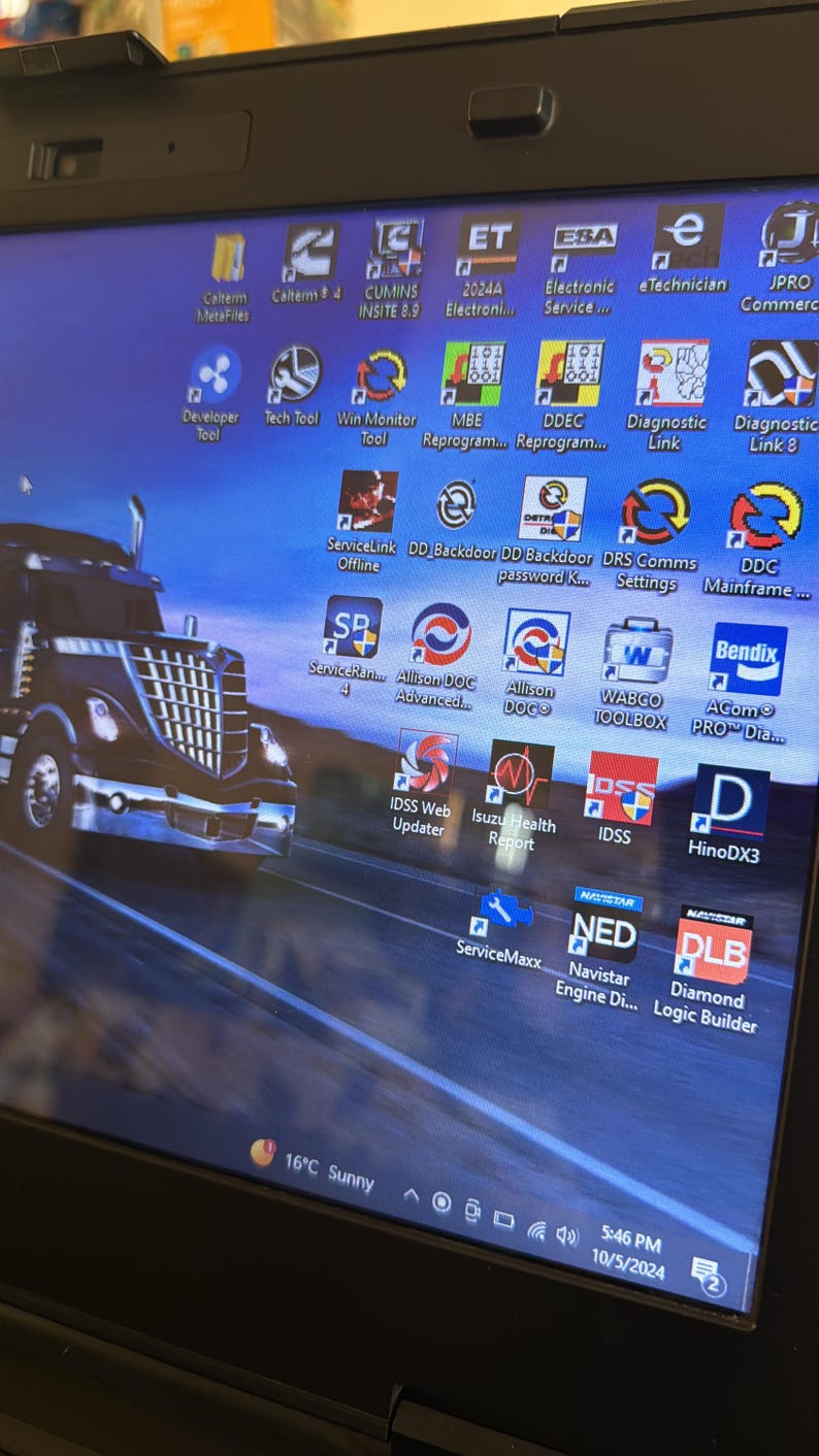 25 Diesel Laptop Diagnostic Scanner Cummins Volvo Mack CAT JPRO ...